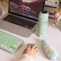China Small Fresh Fruit Green Wireless Keyboard Mouse Temperature Glass Umbrella Set Perfect for sale