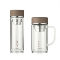 China Customized Logo Printing Practical Glass Cup for Office Conference and Activities for sale