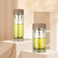 China Customized Logo Printing Practical Glass Cup for Office Conference and Activities for sale