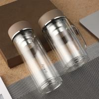 China Customized Logo Printing Practical Glass Cup for Office Conference and Activities for sale