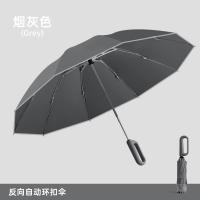 China Printing Techniques for Graphics Three Fold Loop Buckle Automatic Reverse Umbrella for sale