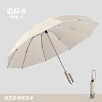 China Printing Techniques for Graphics Three Fold Loop Buckle Automatic Reverse Umbrella for sale