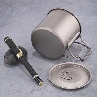 China Silk Screen Printed Portable Titanium Cup 350ml for Camping and Outdoor Activities for sale