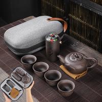 China Travel Tea Making Cup Combination Perfect for Activities Portable Purple Sand Tea Set for sale