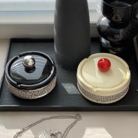 China Novelty Gifts High Aesthetic Ceramic Ashtray for Office Creative Tabletop Decorations for sale