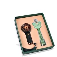 China Silk Screen Printing -Chic Business Gift Box with Small Fan and Zhaocai Cat Data Line for sale