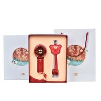 China Silk Screen Printing -Chic Business Gift Box with Small Fan and Zhaocai Cat Data Line for sale