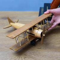 China Silk Screen Printing Vintage Wooden Aircraft Model for Creative Home Desktop Decoration for sale