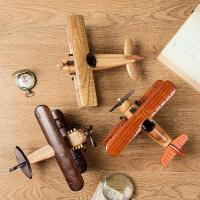 China Silk Screen Printing Vintage Wooden Aircraft Model for Creative Home Desktop Decoration for sale
