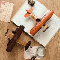 China Silk Screen Printing Vintage Wooden Aircraft Model for Creative Home Desktop Decoration for sale