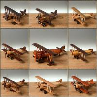 China Silk Screen Printing Vintage Wooden Aircraft Model for Creative Home Desktop Decoration for sale