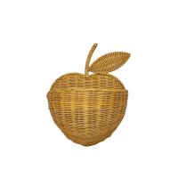 China Silk Screen Printing Handmade Rattan Woven Apple Storage Basket for Home Organization for sale