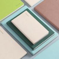 China Small Fresh PU Soft Leather Paperback Notebook in Simple Solid Color for Office Gift for sale