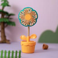 China Office Products Rechargeable Potted Plant Fan in Cute Cartoon Flower Design for Summer for sale
