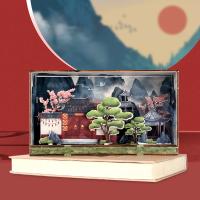 China Silk Screen Printing Techniques Chinese Style Wooden Night Lantern for Easter Decoration for sale
