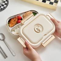 China Food Grade Stainless Steel Lunch Box Customized by Enterprises Cute Little Bear Design for sale