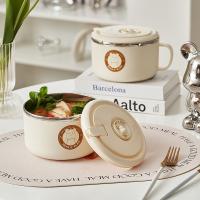 China Instant Noodle Bowl with Lid Stainless Steel Draining and Soaking 1 Color Printing for sale
