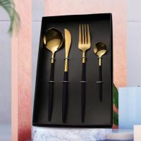 China High Aesthetic Value Rust Steel Tableware Set of 4 Pieces Color Printing Novelty Gifts for sale