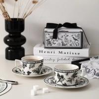 China Add a Pop of Color to Your Gifts with this French Retro Style Coffee Cup and Plate Set for sale