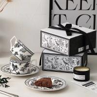 China Add a Pop of Color to Your Gifts with this French Retro Style Coffee Cup and Plate Set for sale