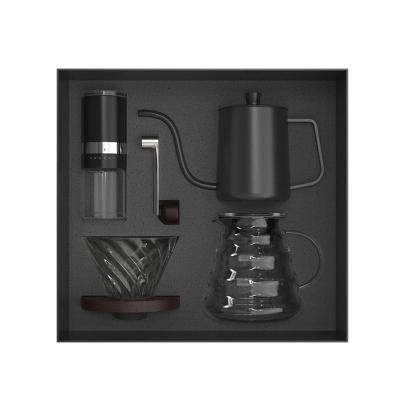 China Coffee Utensils Set of Four for Agriculture Hand Brewed Pot Grinder Funnel Sharing Cup for sale