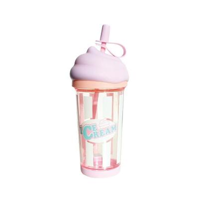China Ice Cream Straw Cup Creative Trend Large Capacity Water Cup for Employee Appreciation for sale
