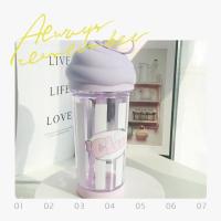 China Ice Cream Straw Cup Creative Trend Large Capacity Water Cup for Employee Appreciation for sale