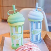 China Ice Cream Straw Cup Creative Trend Large Capacity Water Cup for Employee Appreciation for sale