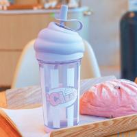 China Ice Cream Straw Cup Creative Trend Large Capacity Water Cup for Employee Appreciation for sale