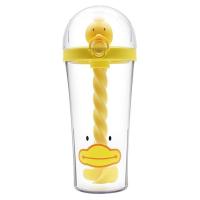 China 2 Color Graphics Little Yellow Duck Straw Cup Perfect Gift for Travel Agency Clients for sale