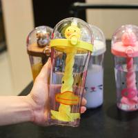 China 2 Color Graphics Little Yellow Duck Straw Cup Perfect Gift for Travel Agency Clients for sale