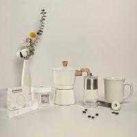 China Silk Screen Printing Coffee Gift Box with Mocha Pot Six Piece Set and Hand Grinder for sale
