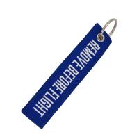 China Event Advertising 2024 Double-Sided Lock Edge Embroidered Keychain for Self Defense for sale