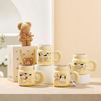 China Silk Screen Printed Mug Set Ceramic Colorful Graphics Design Perfect for Any Occasion for sale