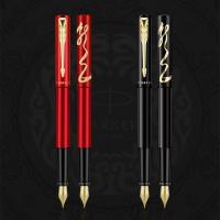 China Smooth Writing Gold Clip Ink Pen for Business Gift Box Black Red Special Edition for sale