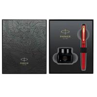 China Smooth Writing Gold Clip Ink Pen for Business Gift Box Black Red Special Edition for sale