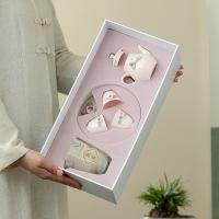China Flower Language Pink Ceramic Tea Set Perfect Gift for Women's Tea Time on Goddess Day for sale