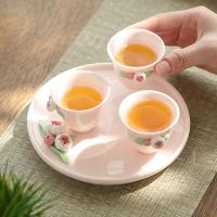 China Flower Language Pink Ceramic Tea Set Perfect Gift for Women's Tea Time on Goddess Day for sale