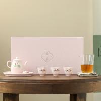 China Flower Language Pink Ceramic Tea Set Perfect Gift for Women's Tea Time on Goddess Day for sale