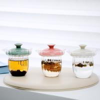 China Hotel and Resort Sakura Pink Glass Travel Tea Set Portable Tea Bag One Pot Two Cups Goddess Day Souvenir Gifts for sale