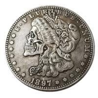 China 1897 Head Silver Plated Coin Morgan Coin Commemorative Coin Metal Crafts Love Theme for sale