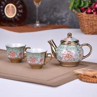 China Silk Screen Printed Ceramic Set European Style with Gold-plated Coffee Cup and Dish for sale