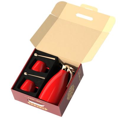 China Annual Meeting Employee Welfare Gift 1 Color Graphics Tea Set for Practical Business for sale