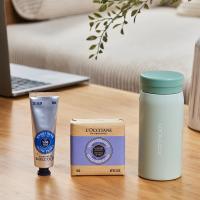China C Lock Thermos Mug L'Occitane Soap Hand Cream Set Ideal for Hotel and Resort Guests for sale