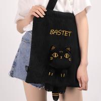 China Customer's Logo Gaia Anderson Cat Canvas Bag Plush Shoulder Bag Diagonal Straddle Bag for sale