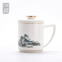 China High End Tea Cup and Notebook Set Qianli Jiangshan Business Gift Box for Year Occasions for sale