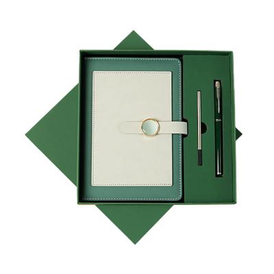 China High End Conference Companion Gift A5 Color Blocking Notebook and Metal Neutral Pen for sale