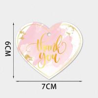 China Heart-Shaped Perforated Thank You Card on English Copperplate Paper for Gift Packaging for sale