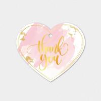 China Heart-Shaped Perforated Thank You Card on English Copperplate Paper for Gift Packaging for sale