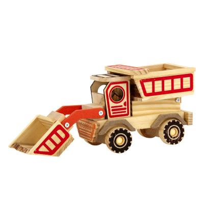 China Travel Agency Decor Essential Handmade Wooden Bulldozer Model with 2 Color Print for sale